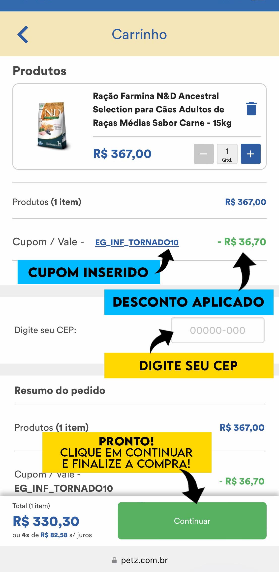 Cupom Petz: TORNADO10 - Use em todas suas compras para obeter 10% de DESCONTO